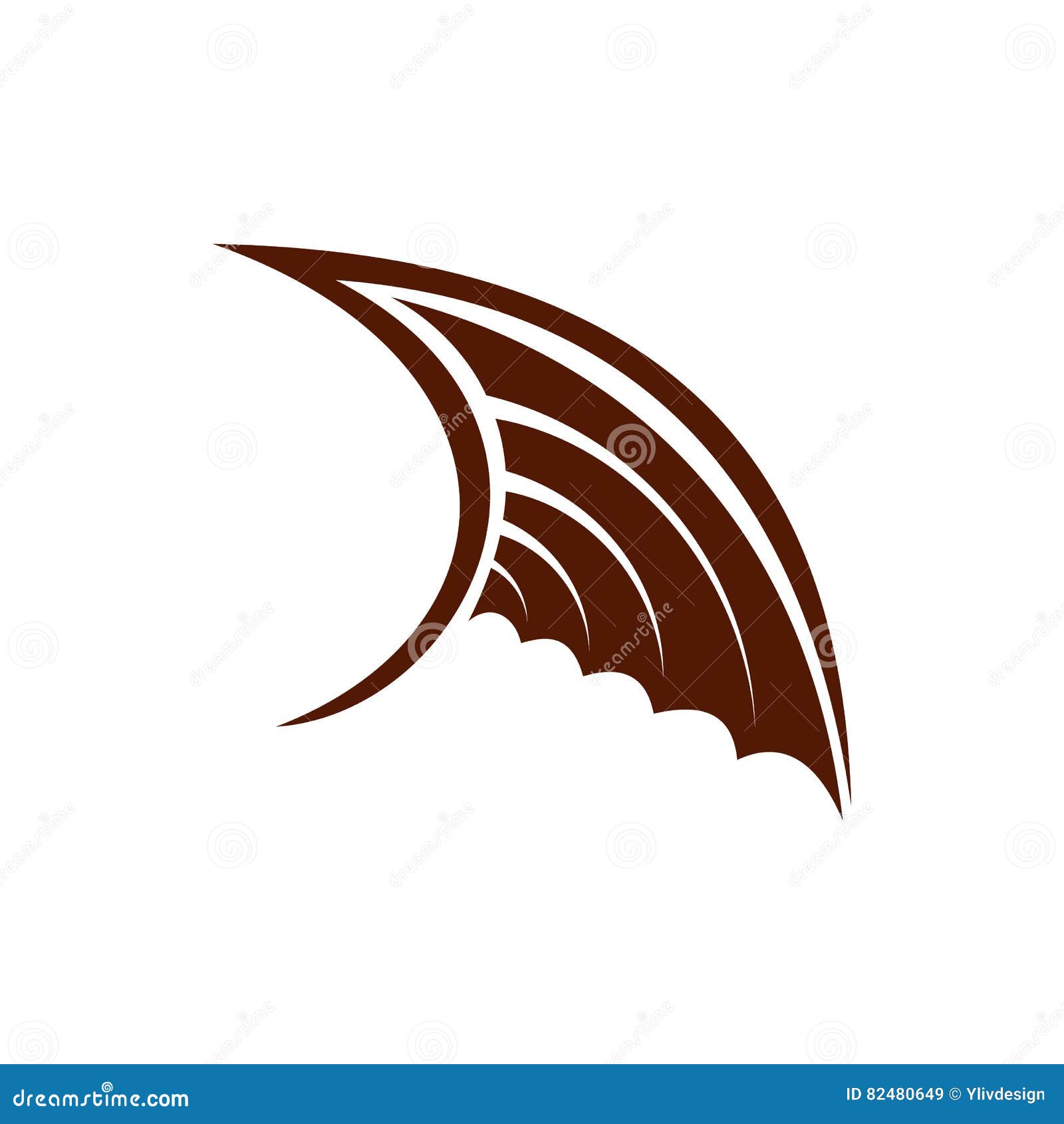 Brown Birds Wing Icon, Flat Style Stock Vector - Illustration of ...