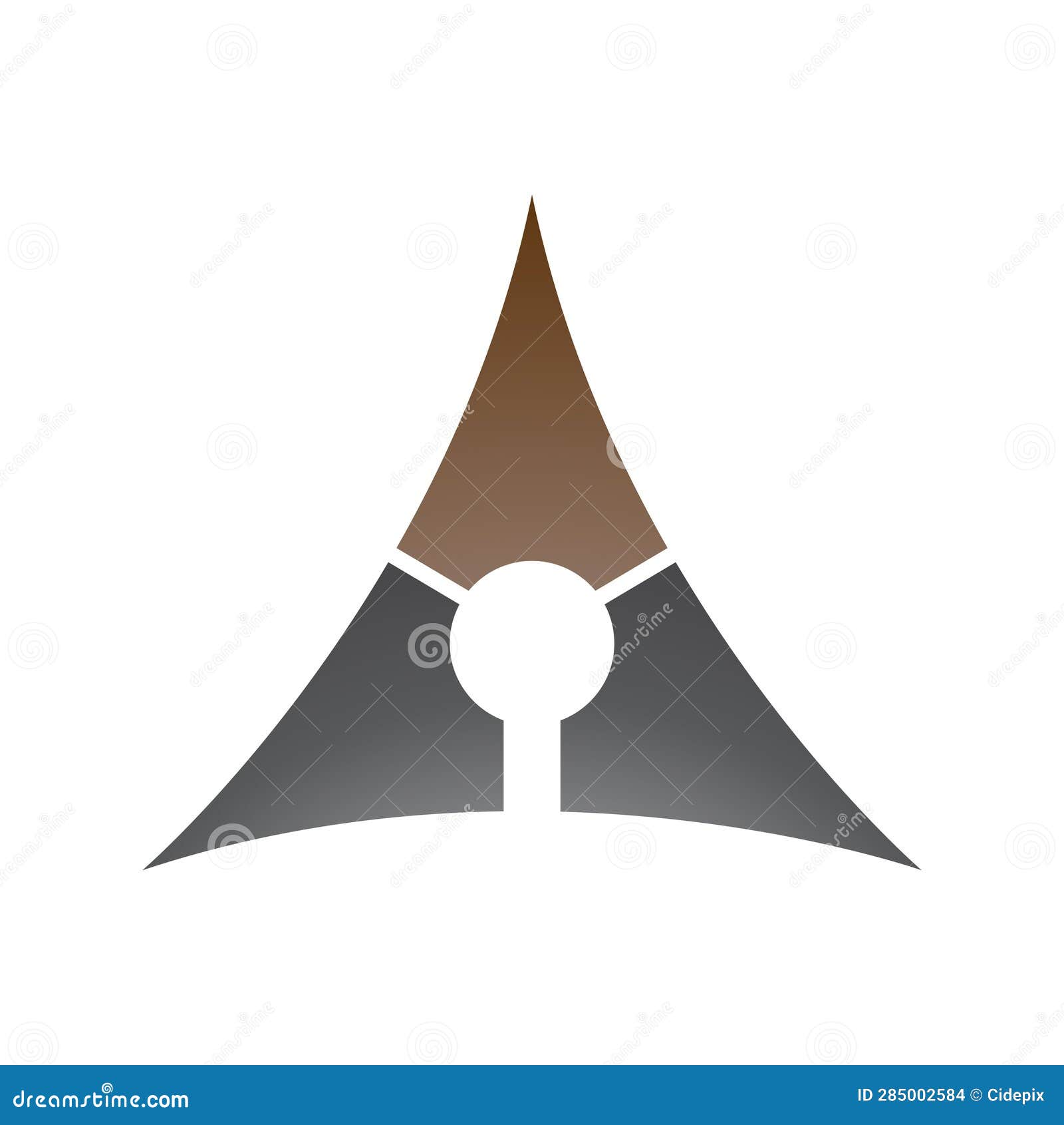 Brown and Black Deflated Triangle Letter a Icon Stock Vector ...