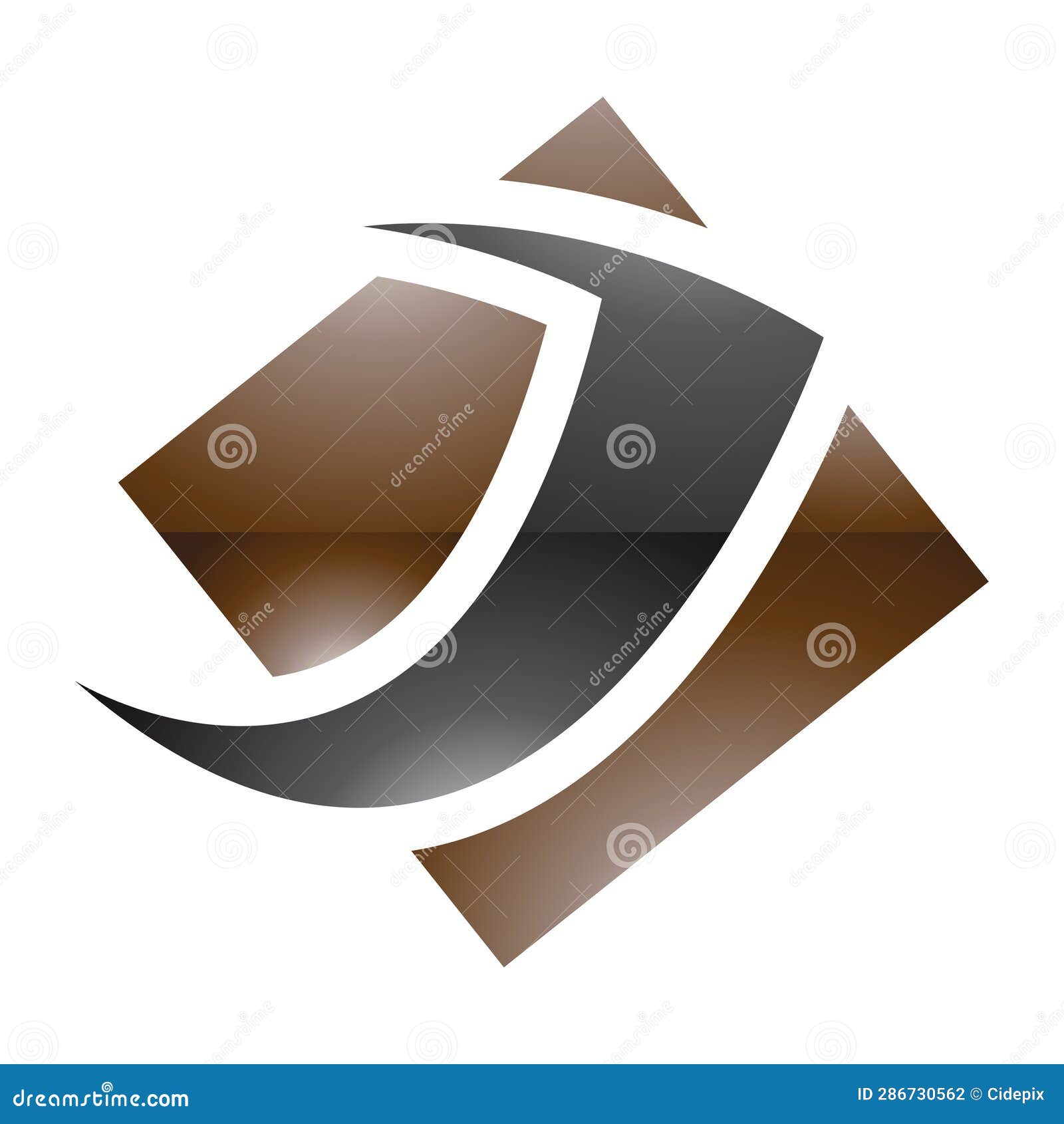 Brown and Black Glossy Diamond Square Letter J Icon Stock Vector ...