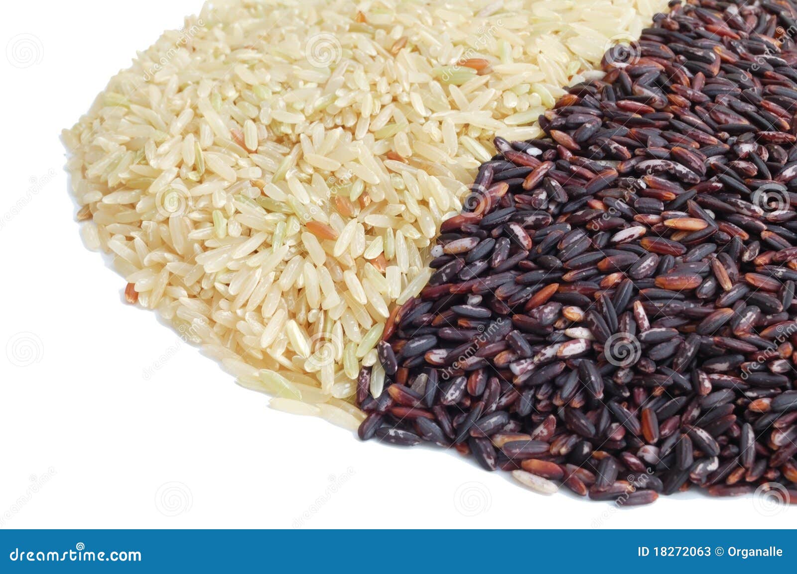 Brown And Black Indica Rice, Side View Stock Image - Image of half ...