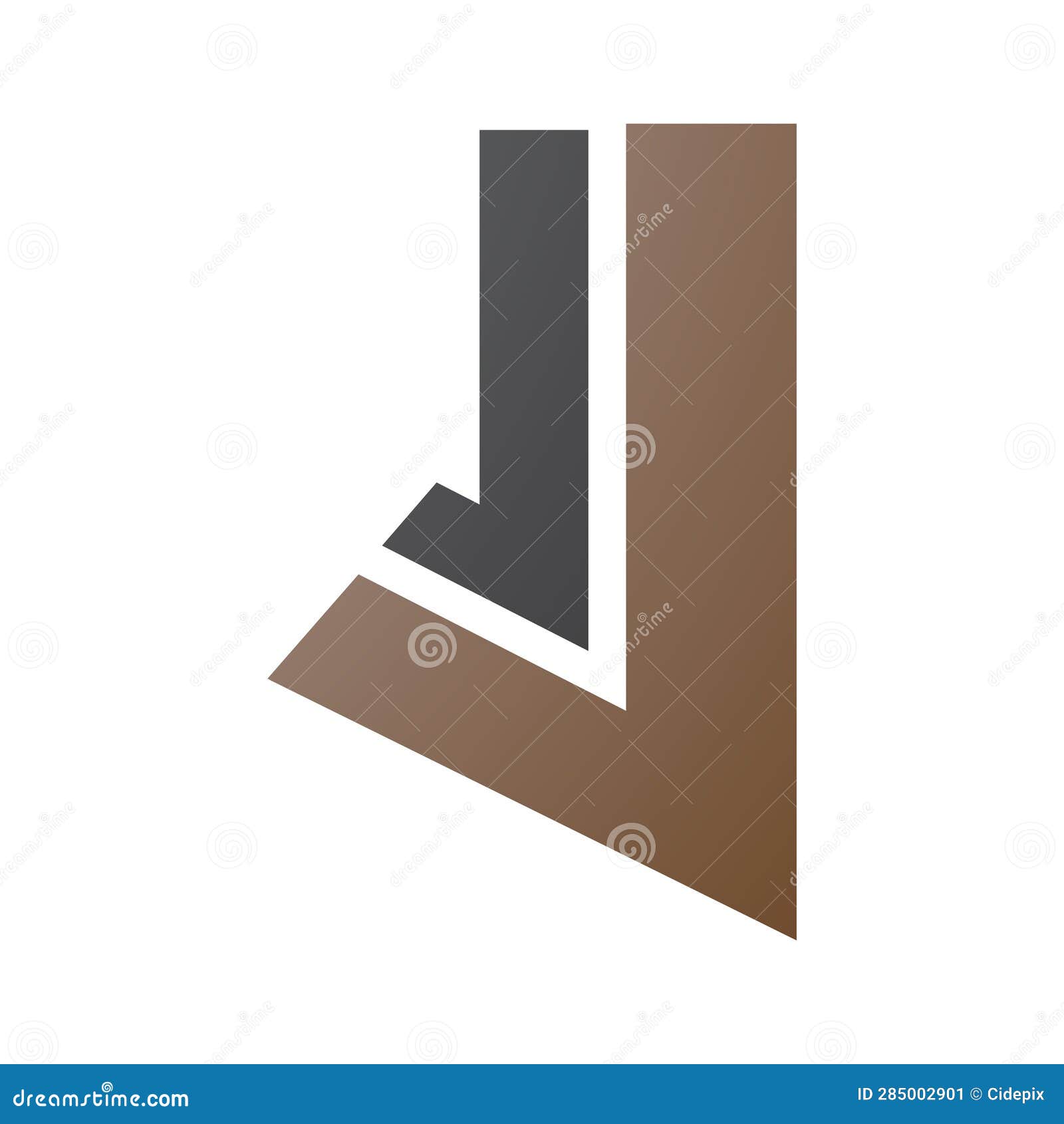 Brown and Black Letter J Icon with Straight Lines Stock Vector ...
