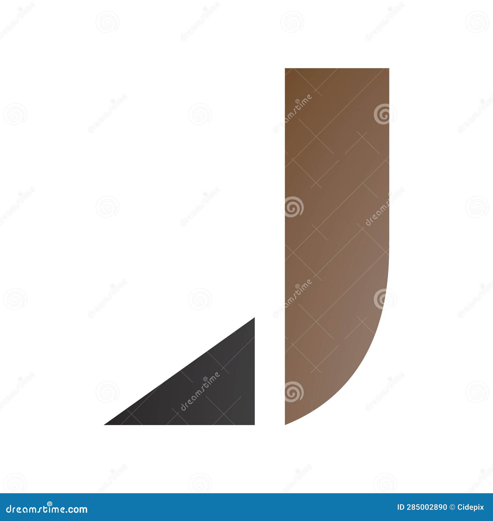 Brown and Black Letter J Icon with a Triangular Tip Stock Vector ...