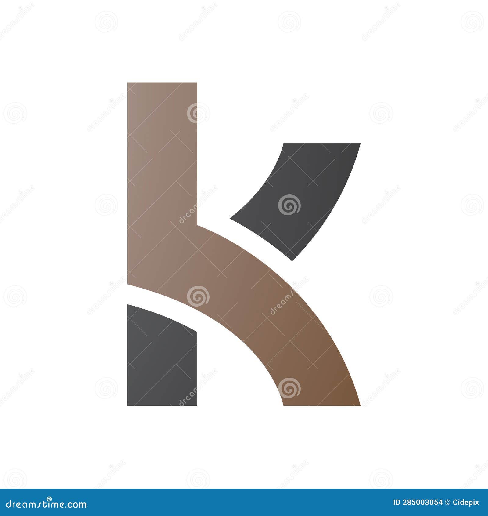 Brown and Black Lowercase Letter K Icon with Overlapping Paths Stock ...
