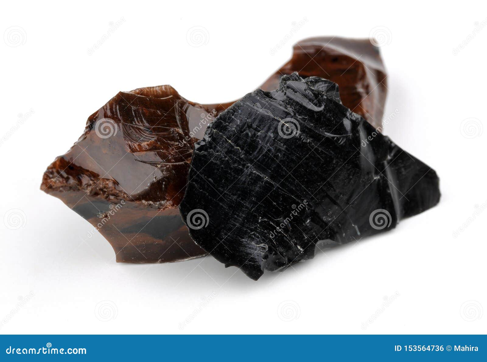 Brown and Black Obsidian Pieces Stock Photo - Image of energy, crystal ...