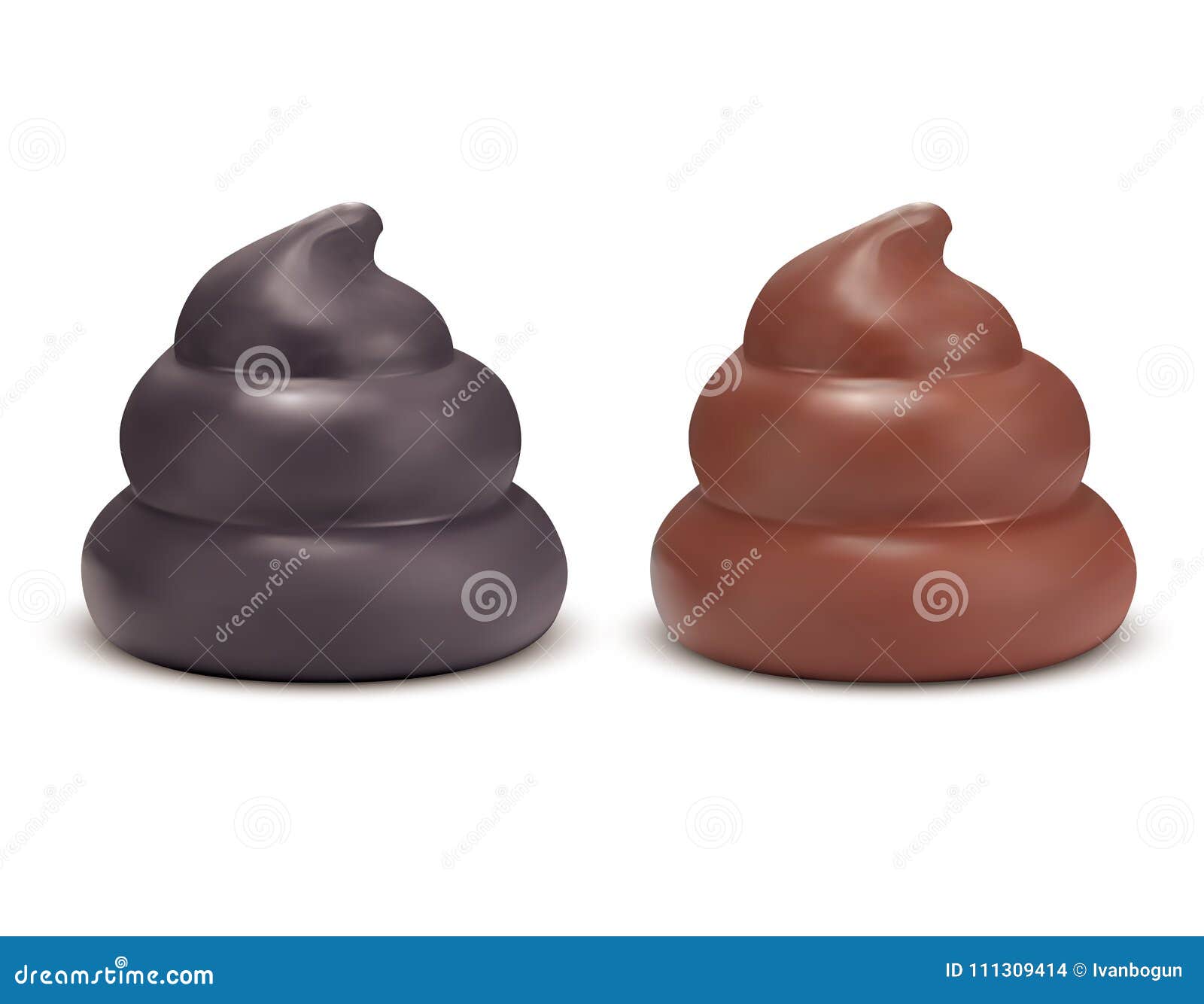 Brown and Black Poop Icon on White. Vector Stock Vector - Illustration ...