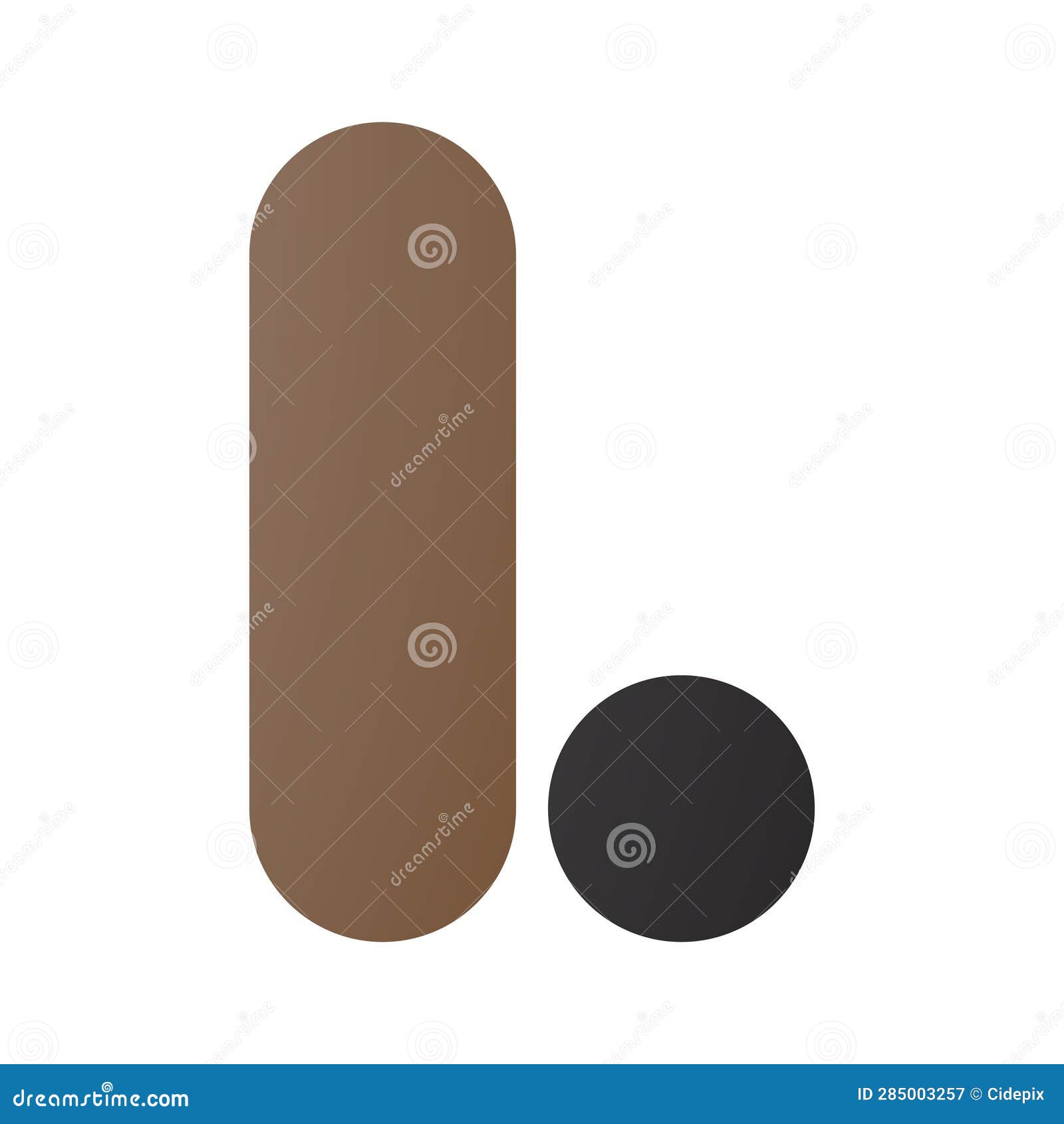 Brown and Black Rounded Letter L Icon Stock Vector - Illustration of ...