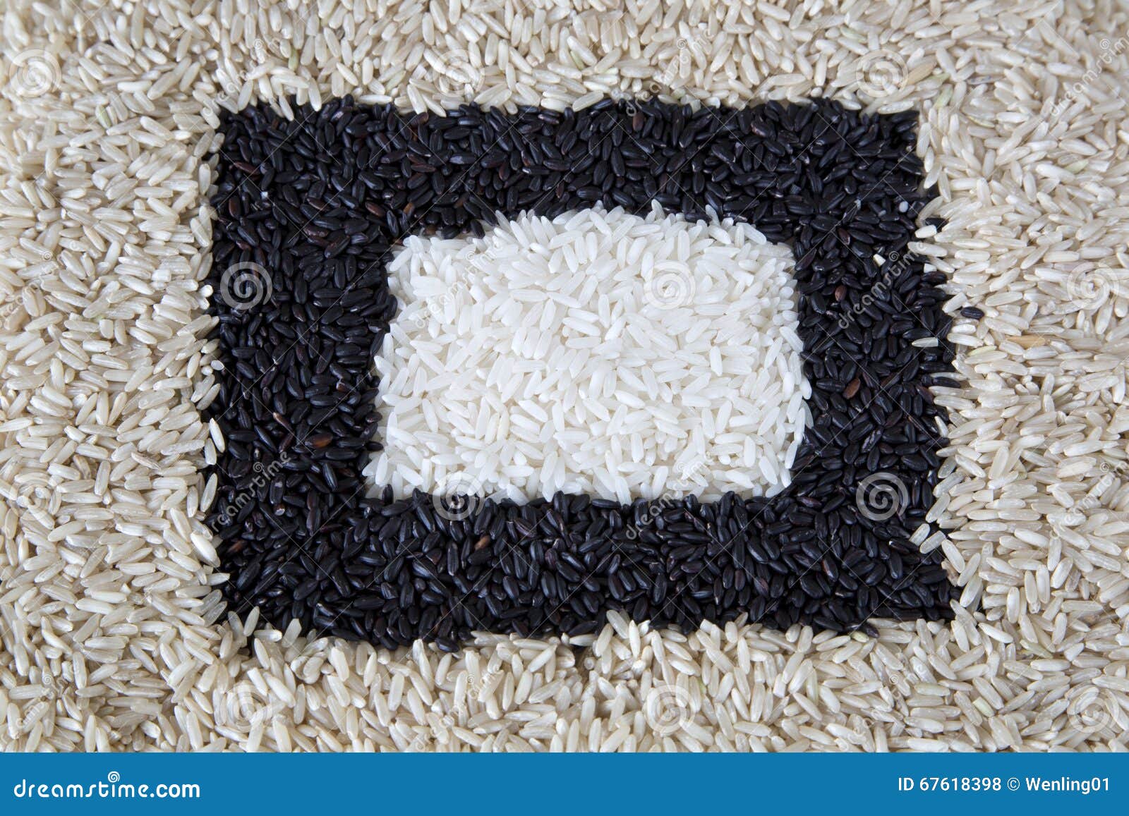 Brown, Black and White Rice Background Stock Photo - Image of grains ...