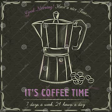 Brown Blackboard with a Coffee Maker and Text, Vector Stock Vector ...
