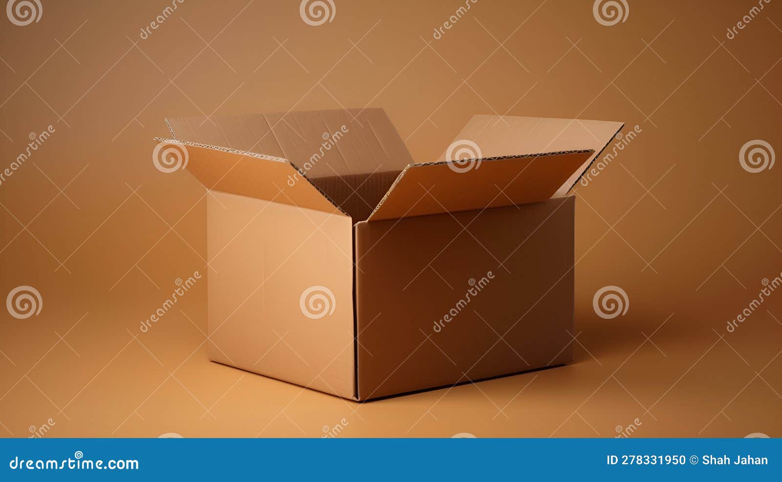 Brown Blank Empty Cardboard Box Dark White Background Stock ...