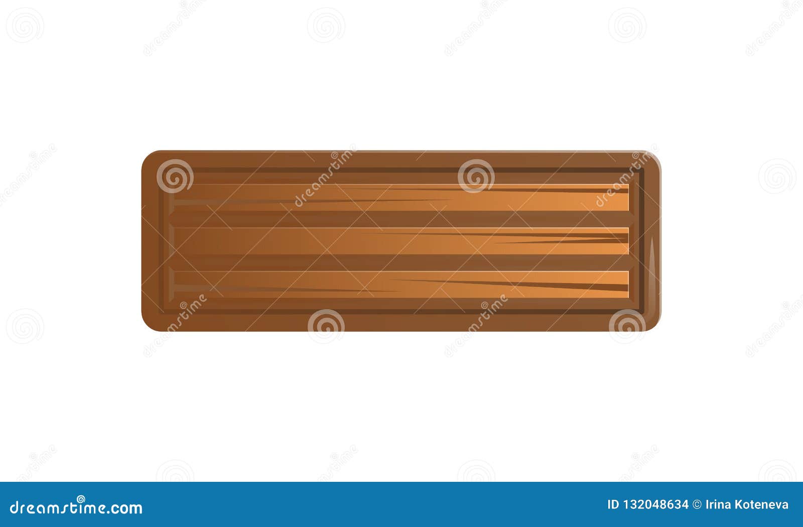 Brown Blank Message Board in Cartoon Style Stock Illustration ...