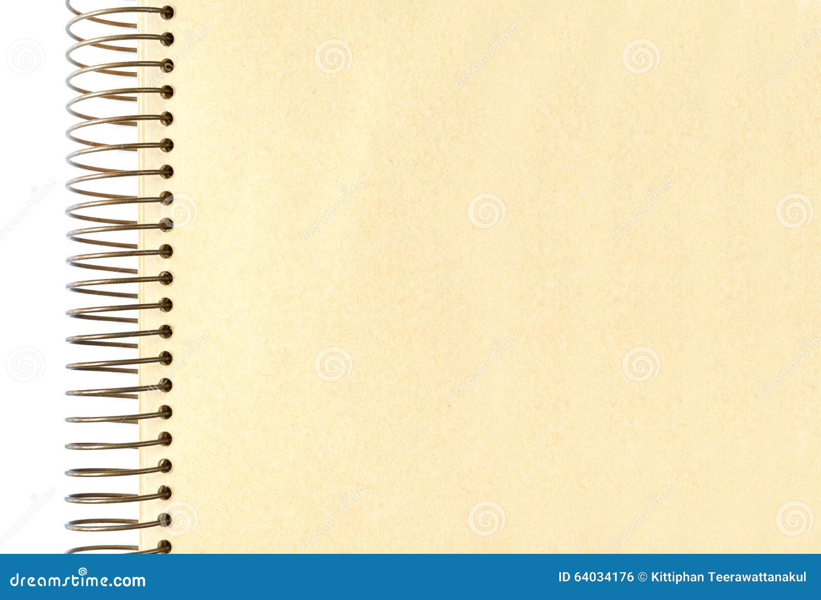 Brown Blank Notebook with Spiral and Copy Space Stock Photo - Image of ...