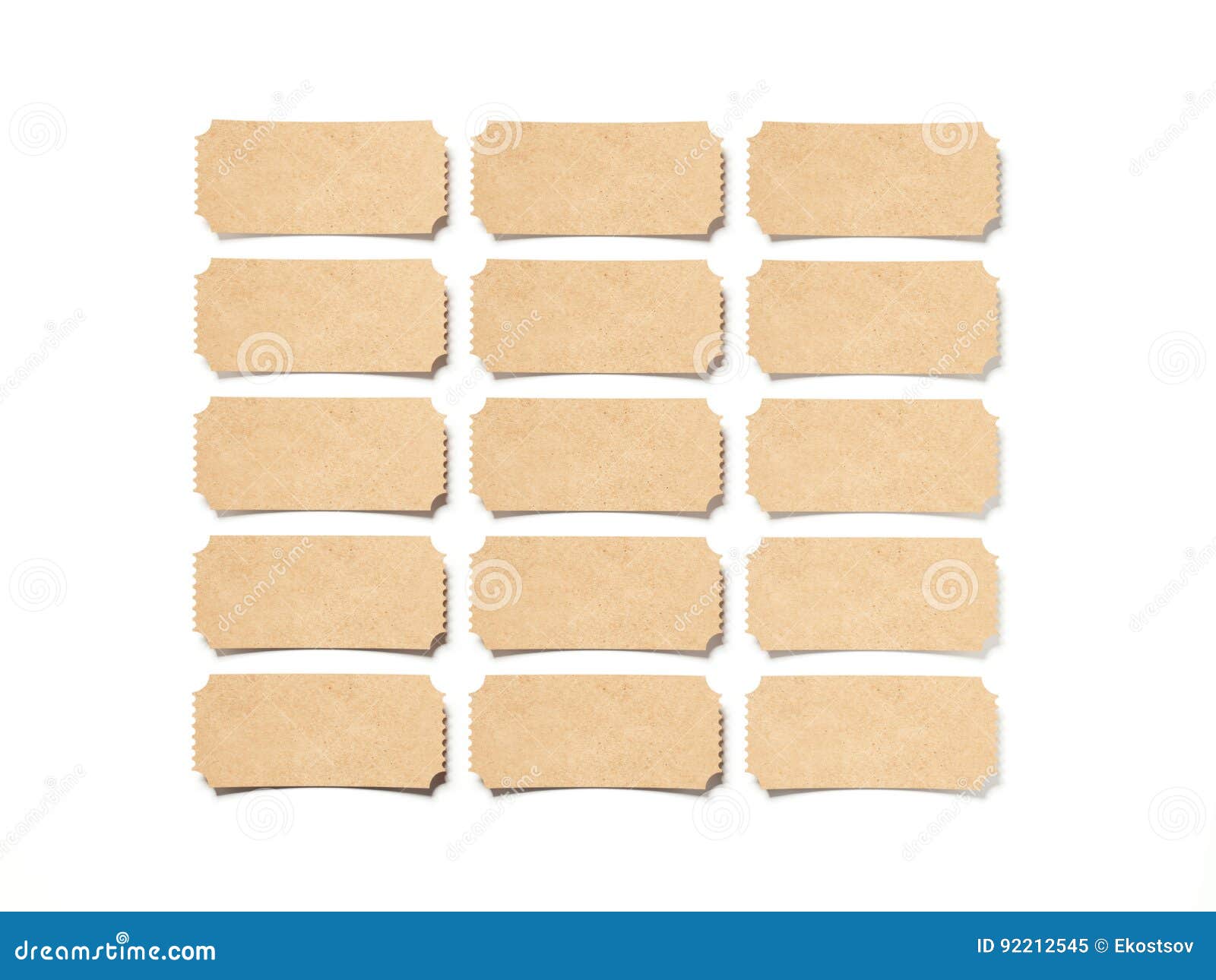 Brown Blank Tickets. 3d Rendering Stock Image - Image of entry ...