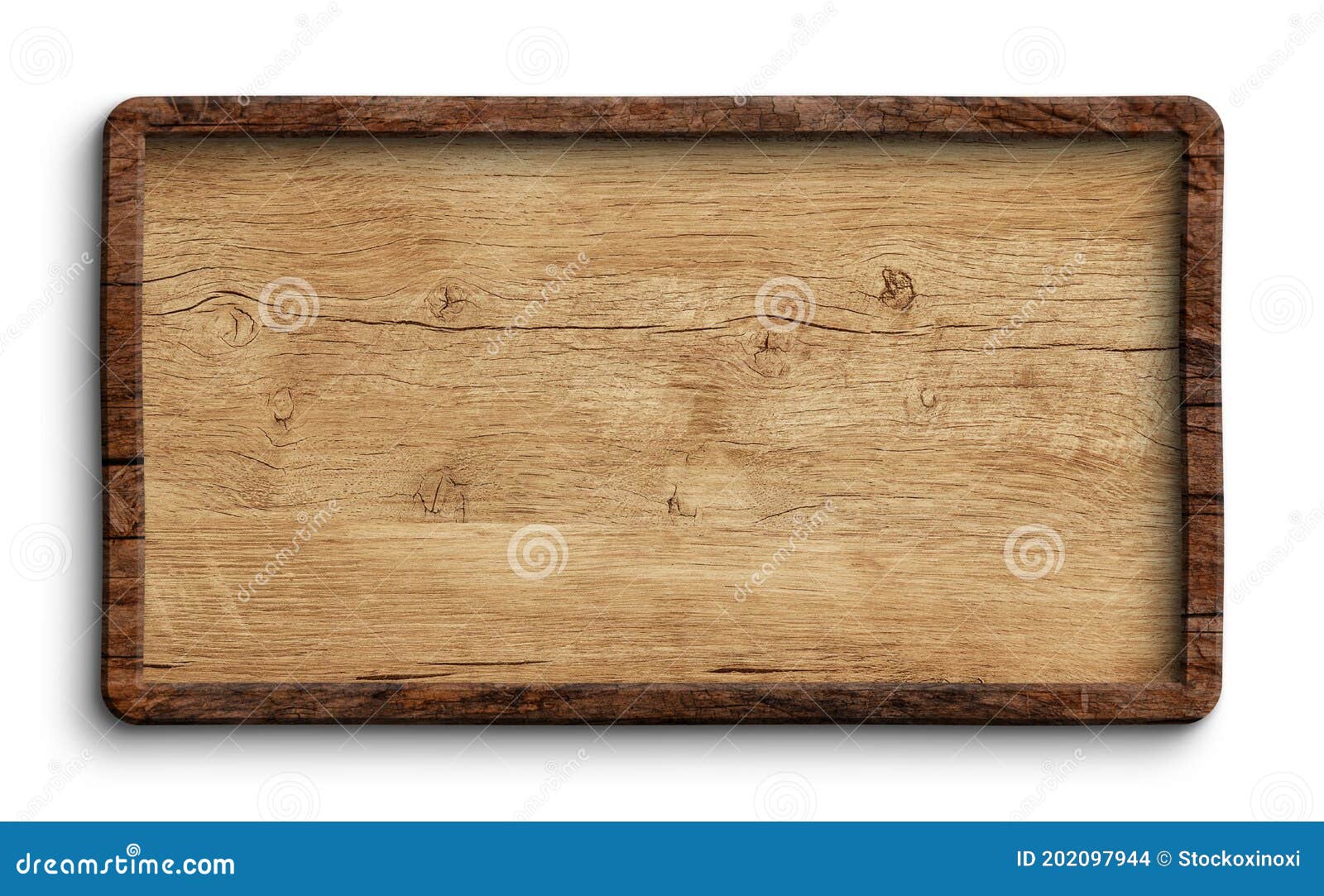 Brown Blank Wooden Sign with Dark Frame Stock Photo - Image of copy ...