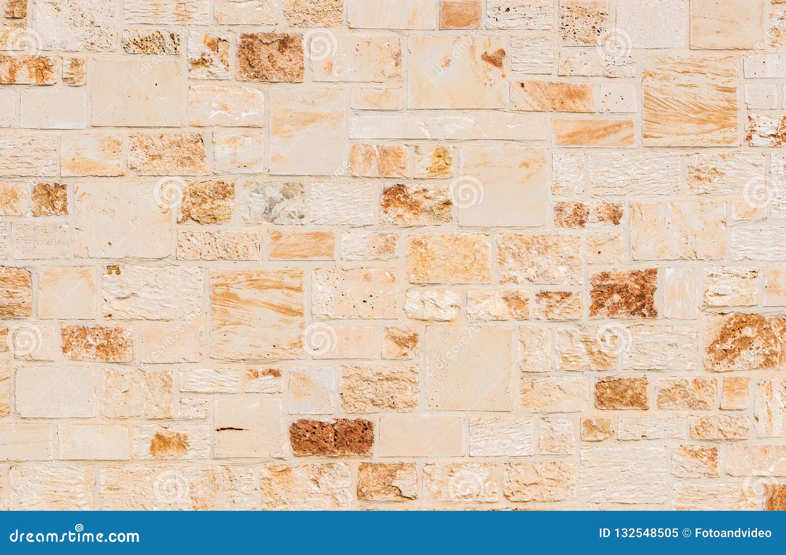 Brown Block Shaped Nature Stone Wall Texture Stock Image - Image of ...
