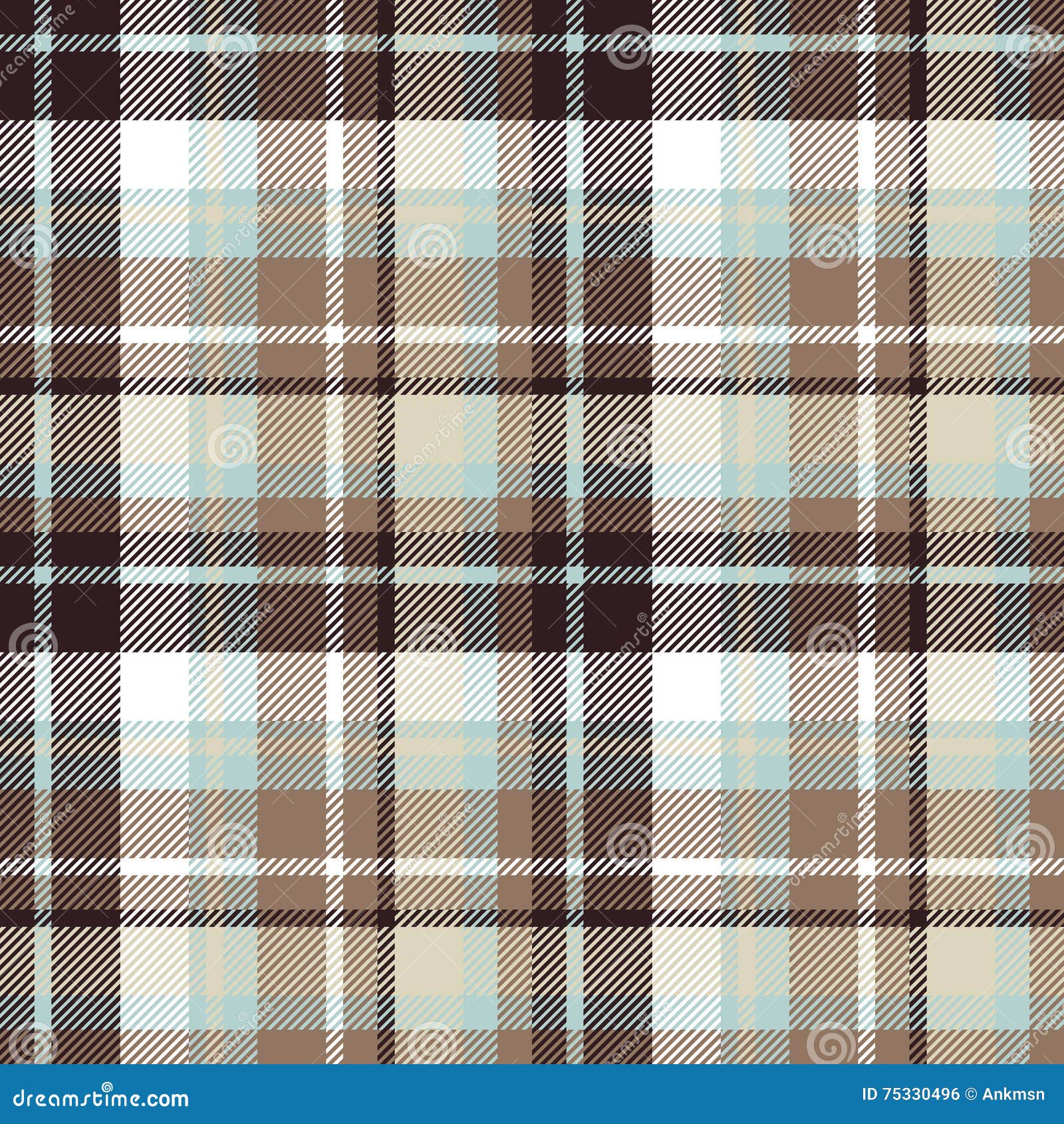 Brown Blue Seamless Check Fabric Texture Stock Vector - Illustration of ...