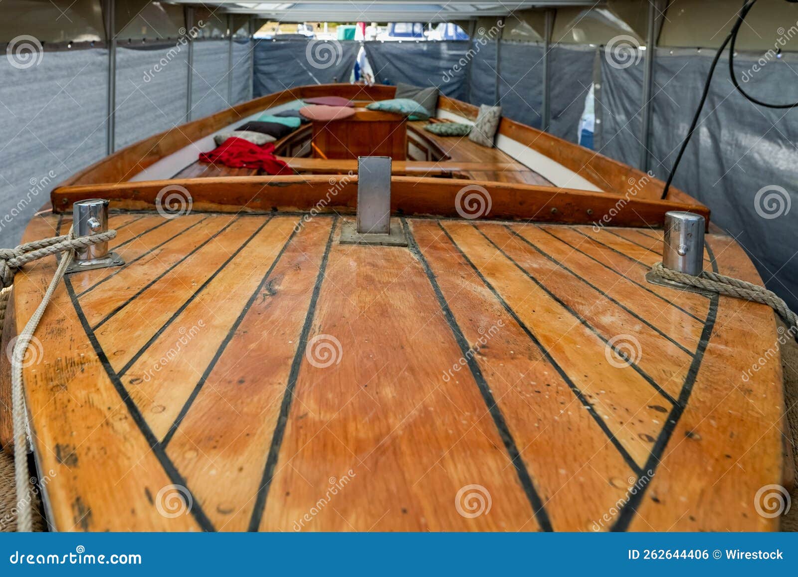 Brown Boat in a Garage of the Harbor Stock Photo - Image of harbor ...