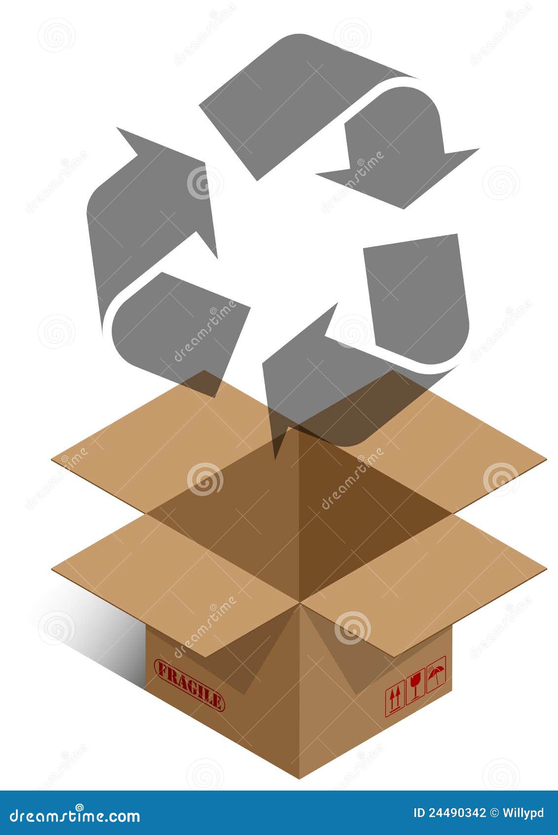 Brown box stock vector. Illustration of environment, fragile - 24490342