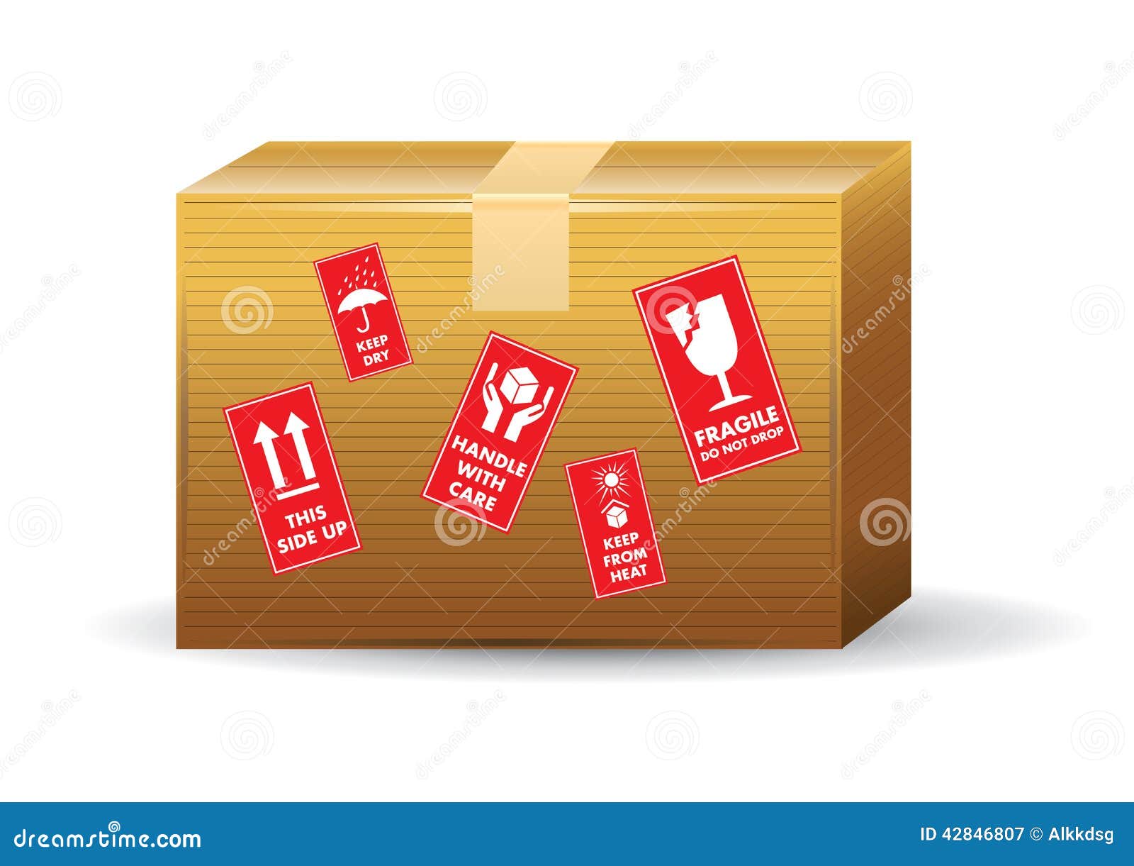 Brown Box with Icons stock vector. Illustration of packaging - 42846807
