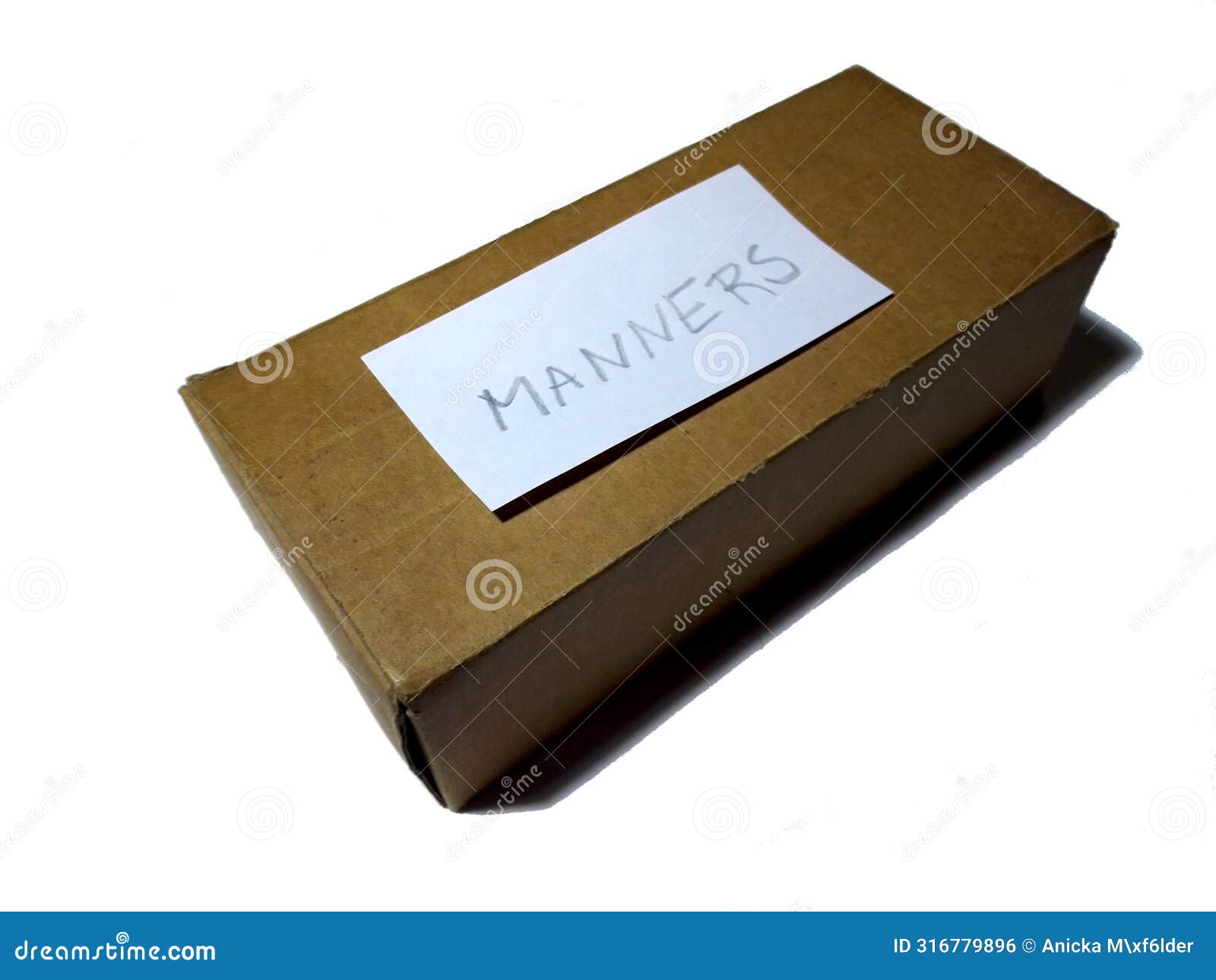 Brown Box with Message Manners Stock Photo - Image of manners, white ...