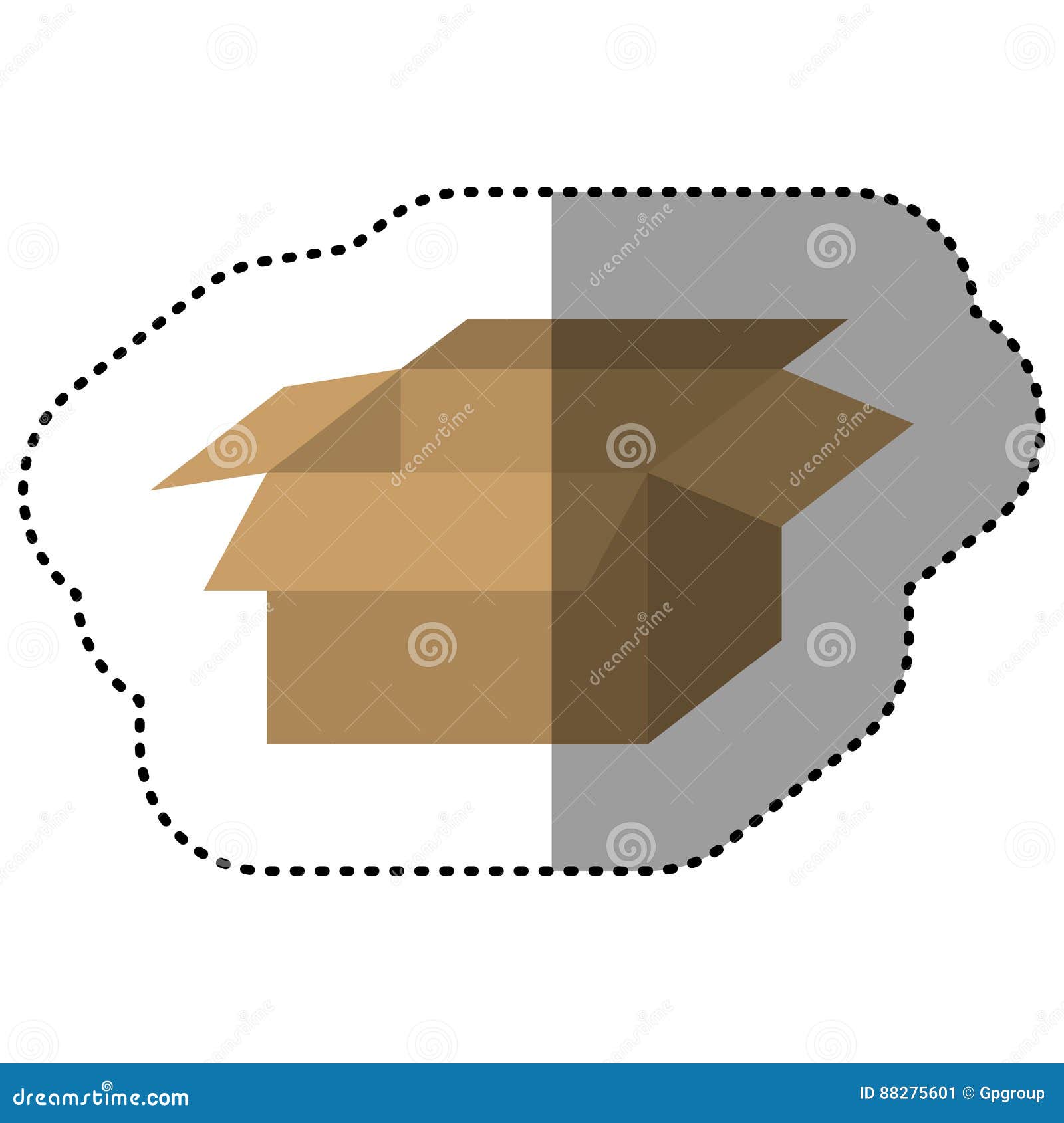 Brown box open icon stock illustration. Illustration of design - 88275601