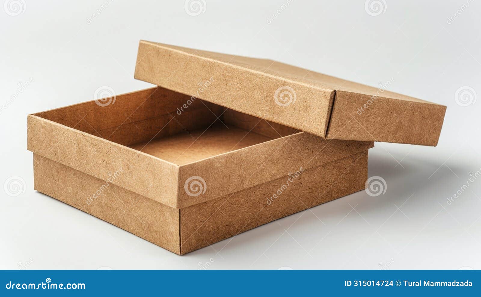 Brown box with open lid stock photo. Image of displayed - 315014724