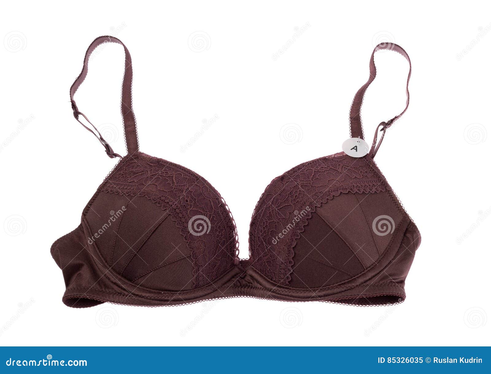 Brown bra with lace stock image. Image of female, isolated - 85326035