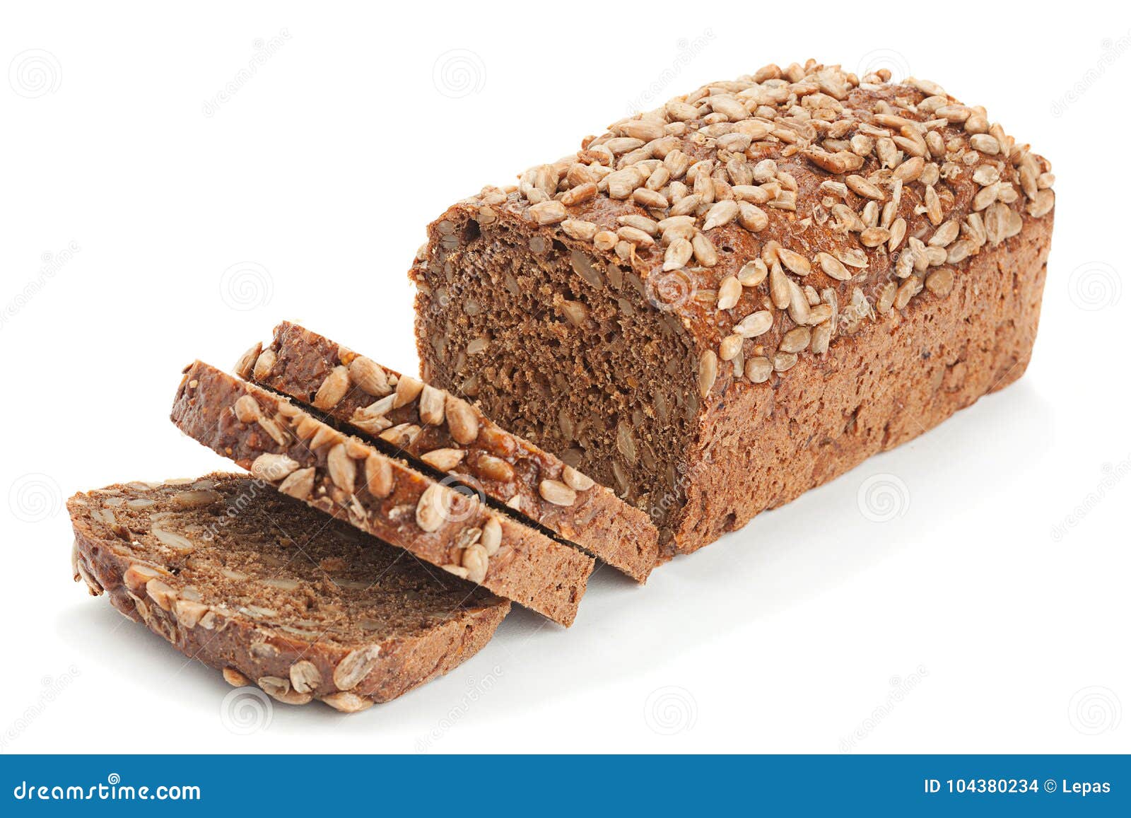 Brown Bread Bun with Sunflower Stock Photo - Image of meal, brown ...