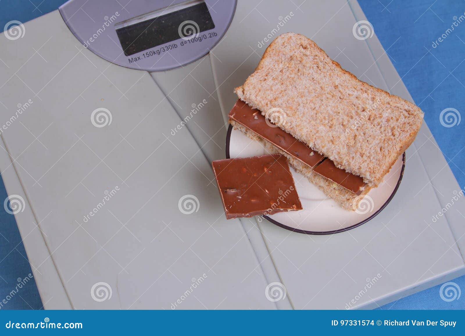 Brown Bread Chocolate Sandwich on a Scale Stock Photo - Image of space ...