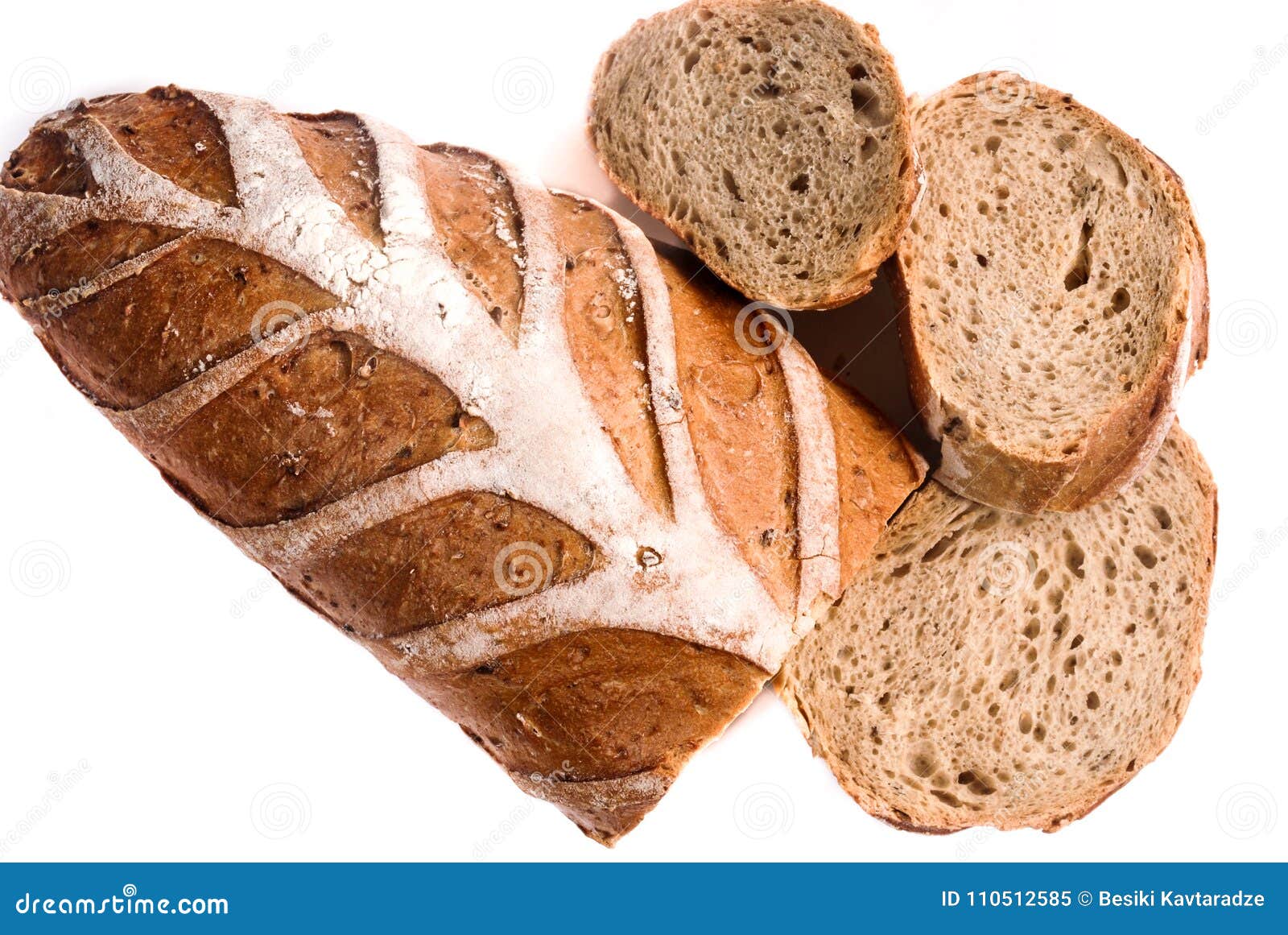 Brown Bread on a White Background Stock Image - Image of dark, bread ...