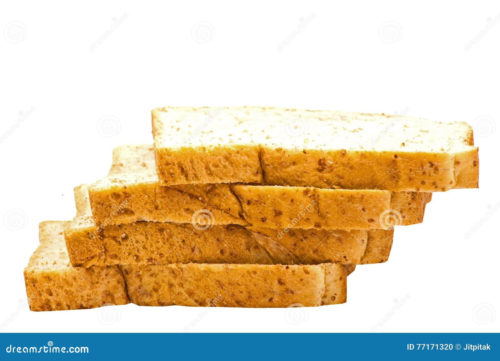 Brown Bread Slice on White Background. Stock Photo - Image of diet ...