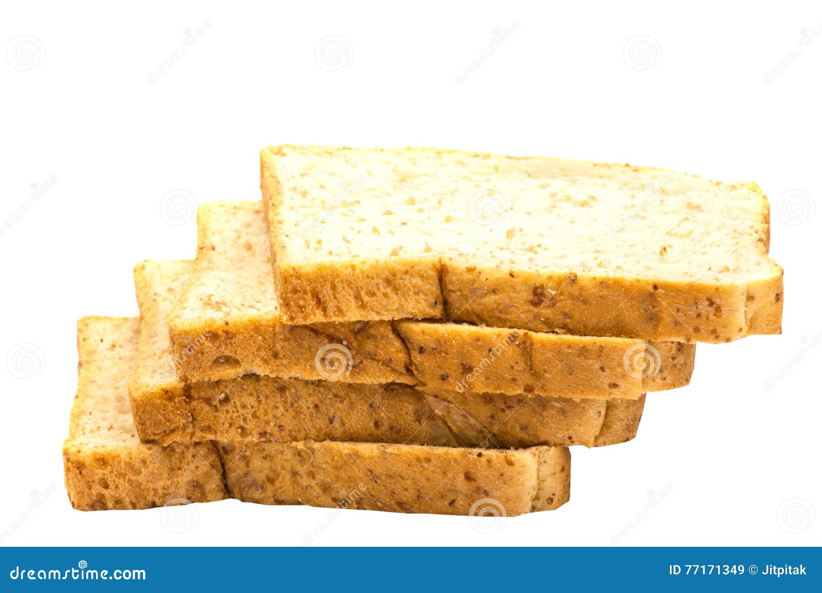 Brown Bread Slice on White Background. Stock Image - Image of culinary ...