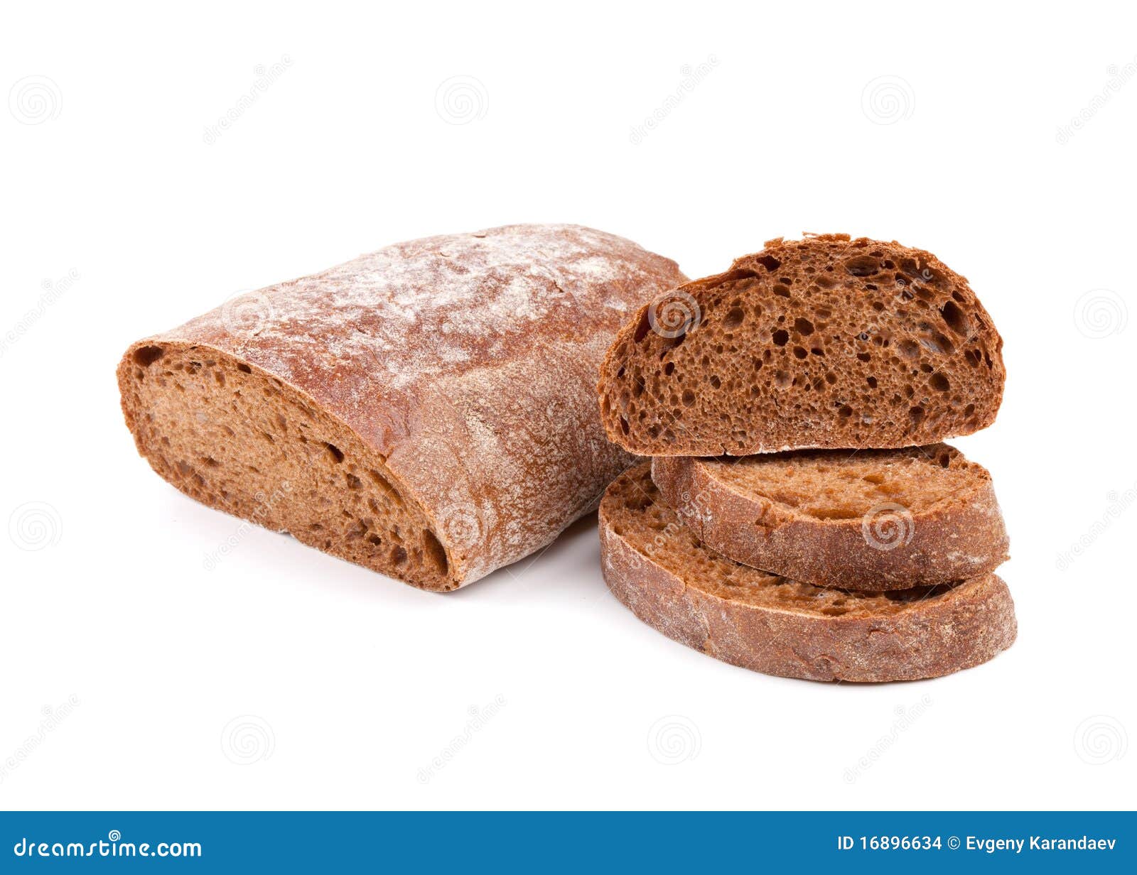 Brown bread with slices stock photo. Image of breakfast - 16896634