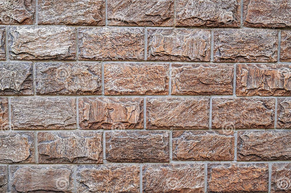 Brown Brick Blocks and Brickwork. Stock Photo - Image of cement ...