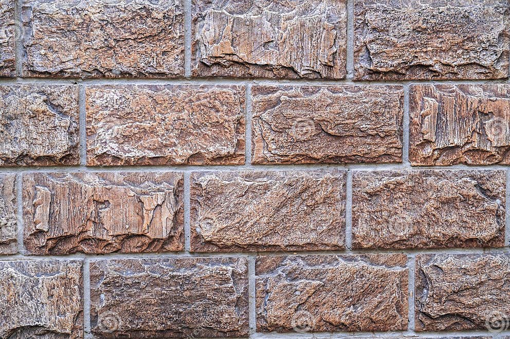 Brown Brick Blocks and Brickwork. Stock Image - Image of block ...