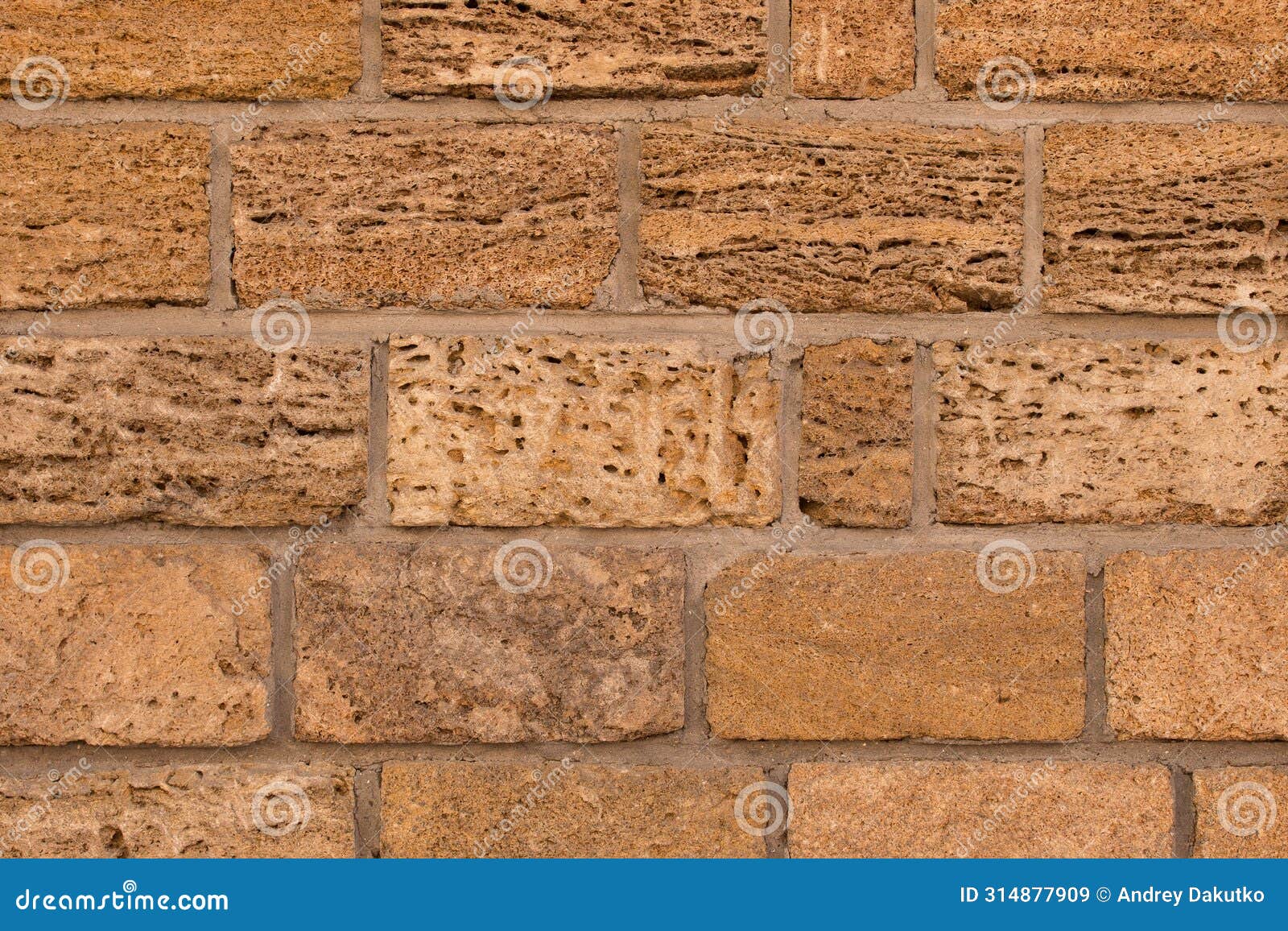 Brown Brick Blocks Shell Sand Stone Wall Texture Background Stock Image ...