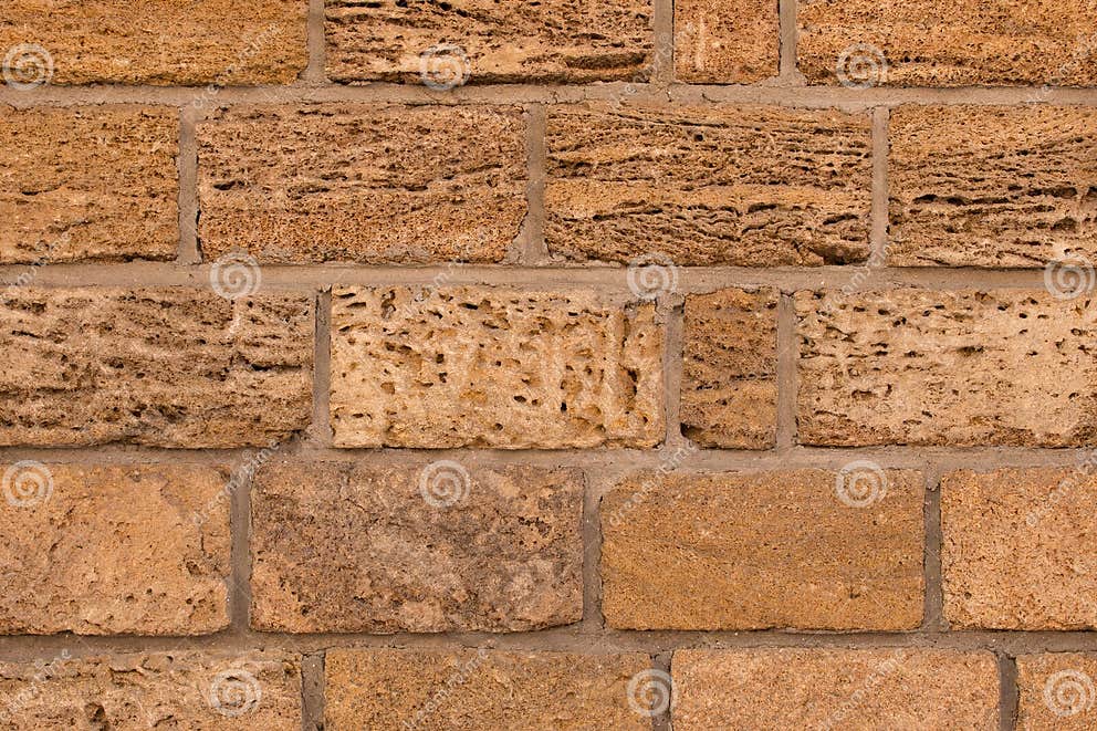 Brown Brick Blocks Shell Sand Stone Wall Texture Background Stock Image ...