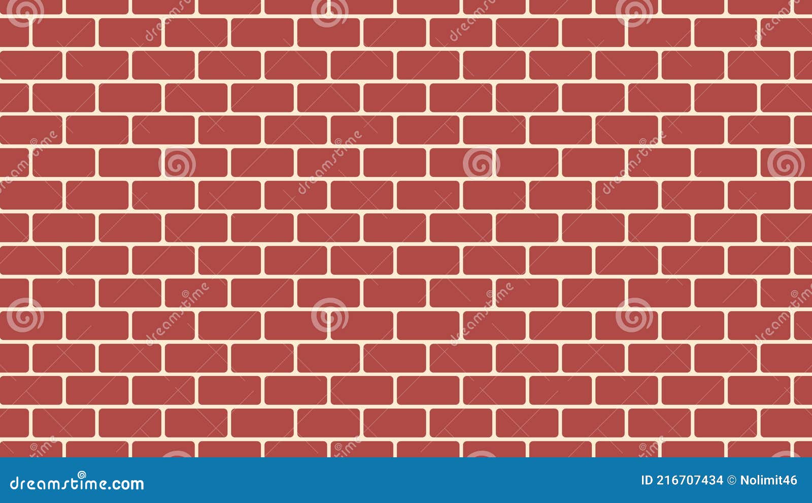 Brown Brick Wall Background, Cartoon Brick Wall for Your Design, 3d ...
