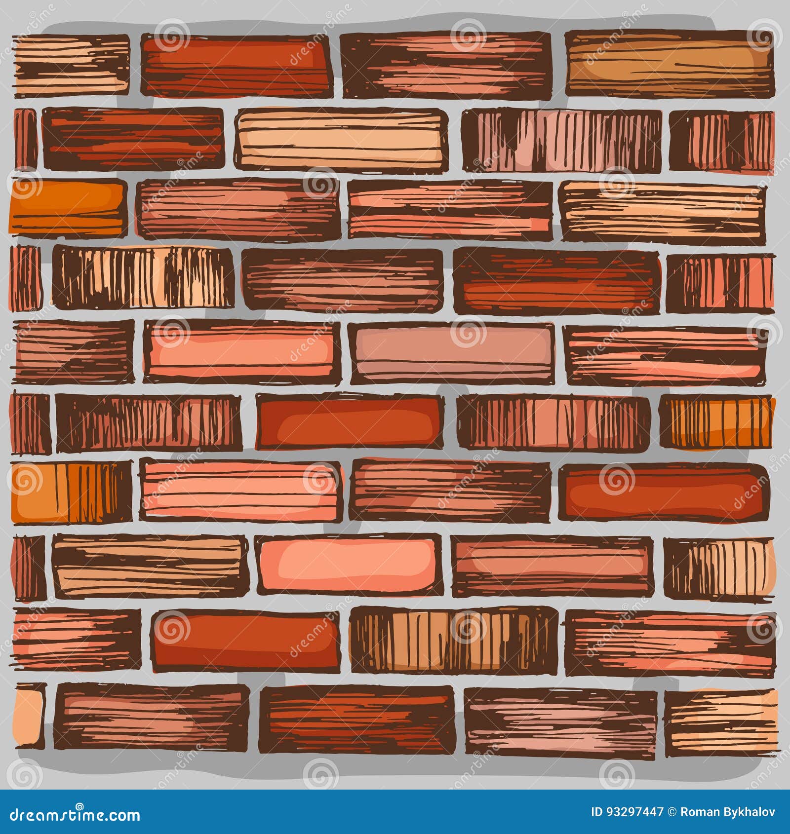 Brown Brick Wall and Brickwork. Stock Vector - Illustration of decor ...