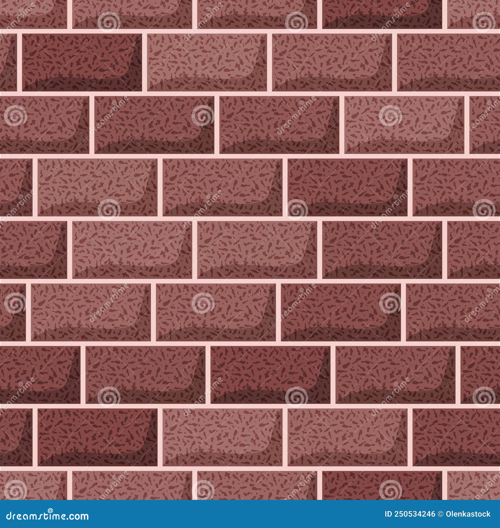 Seamless brown brick wall stock vector. Illustration of plaster - 250534246