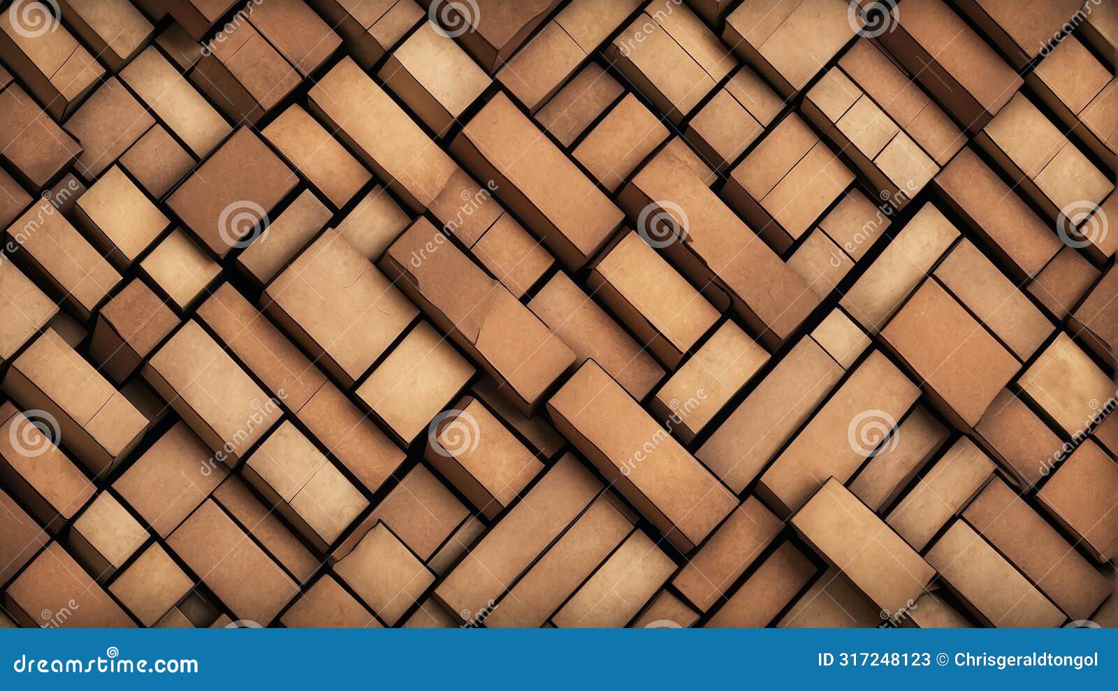 Brown Bricks Theme Vintage Striped Diagonal Lines and Blocks Pattern ...