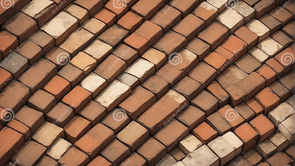 Brown Bricks Theme Vintage Striped Diagonal Lines and Blocks Pattern ...