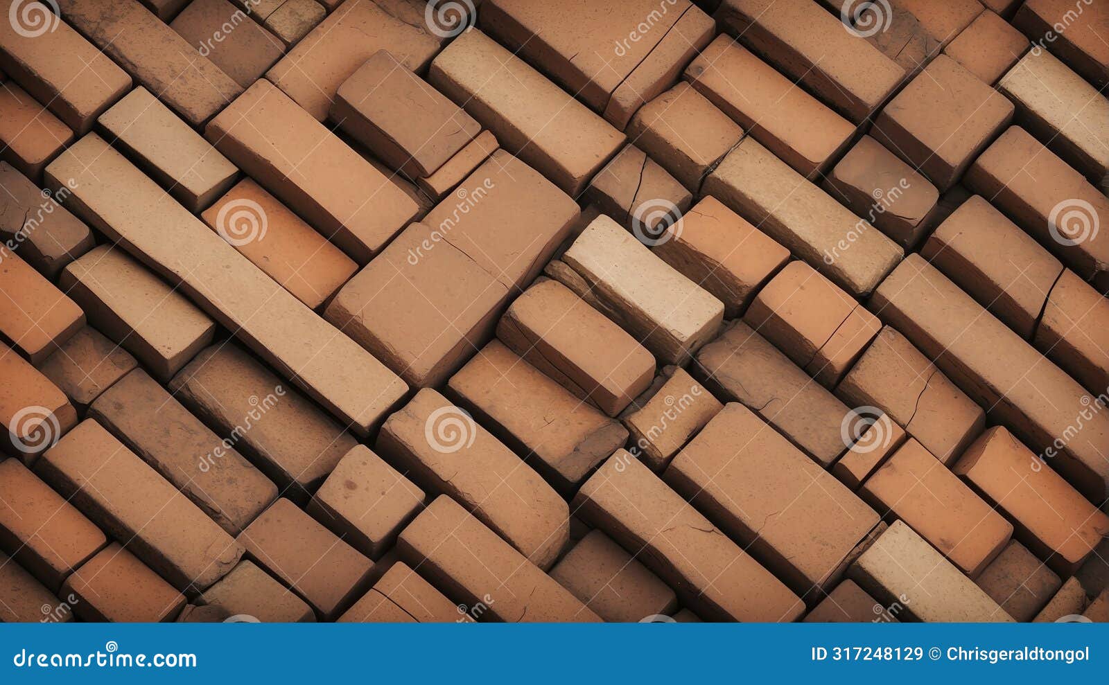 Brown Bricks Theme Vintage Striped Diagonal Lines and Blocks Pattern ...