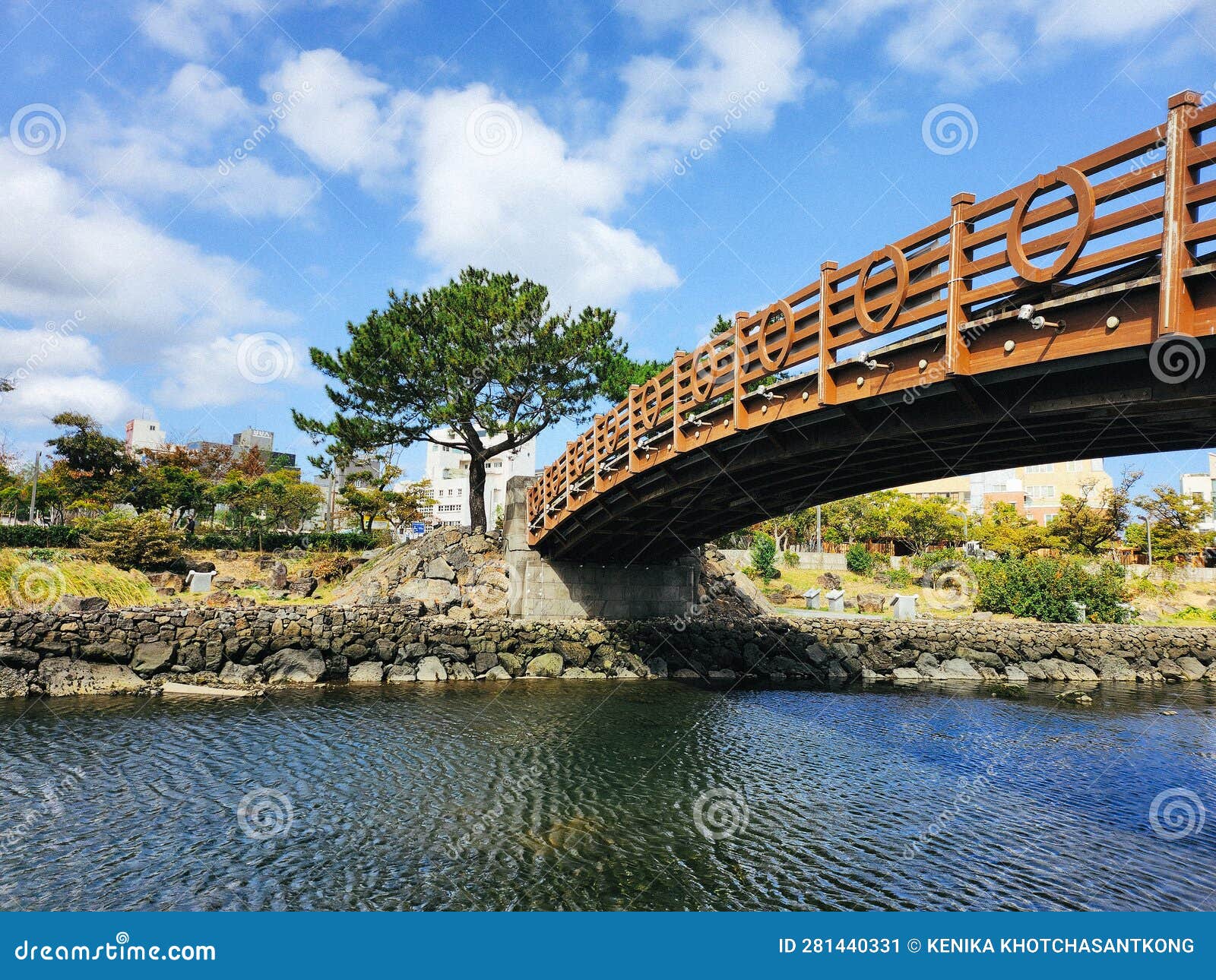 Brown Bridge in a Small Town Stock Image - Image of brown, bridge ...