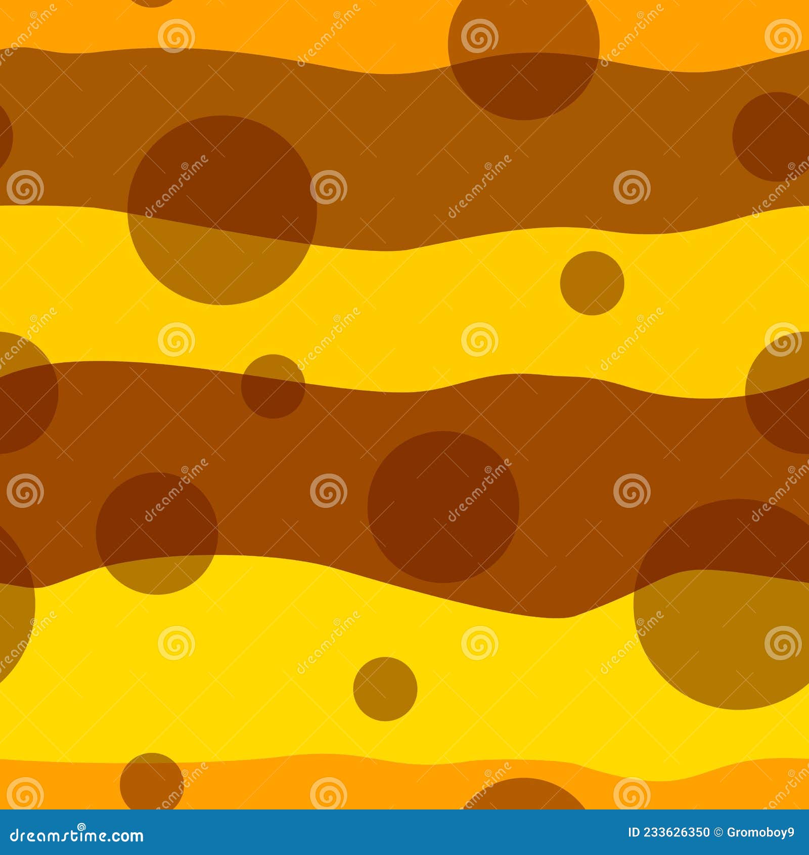 Brown Bubbles on Wavy Background. Vector Seamless Design Stock Vector ...