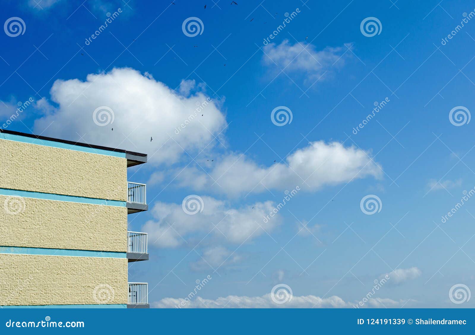 Building with Blue Sky Background Stock Image - Image of high, railing ...
