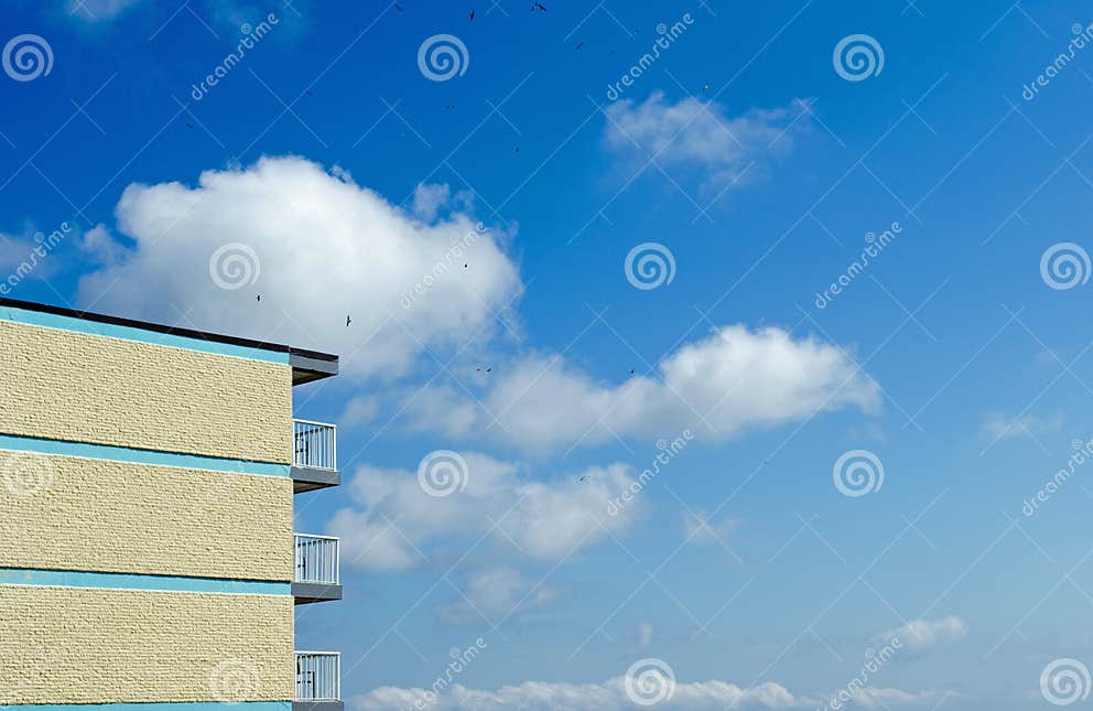 Building with Blue Sky Background Stock Image - Image of high, railing ...