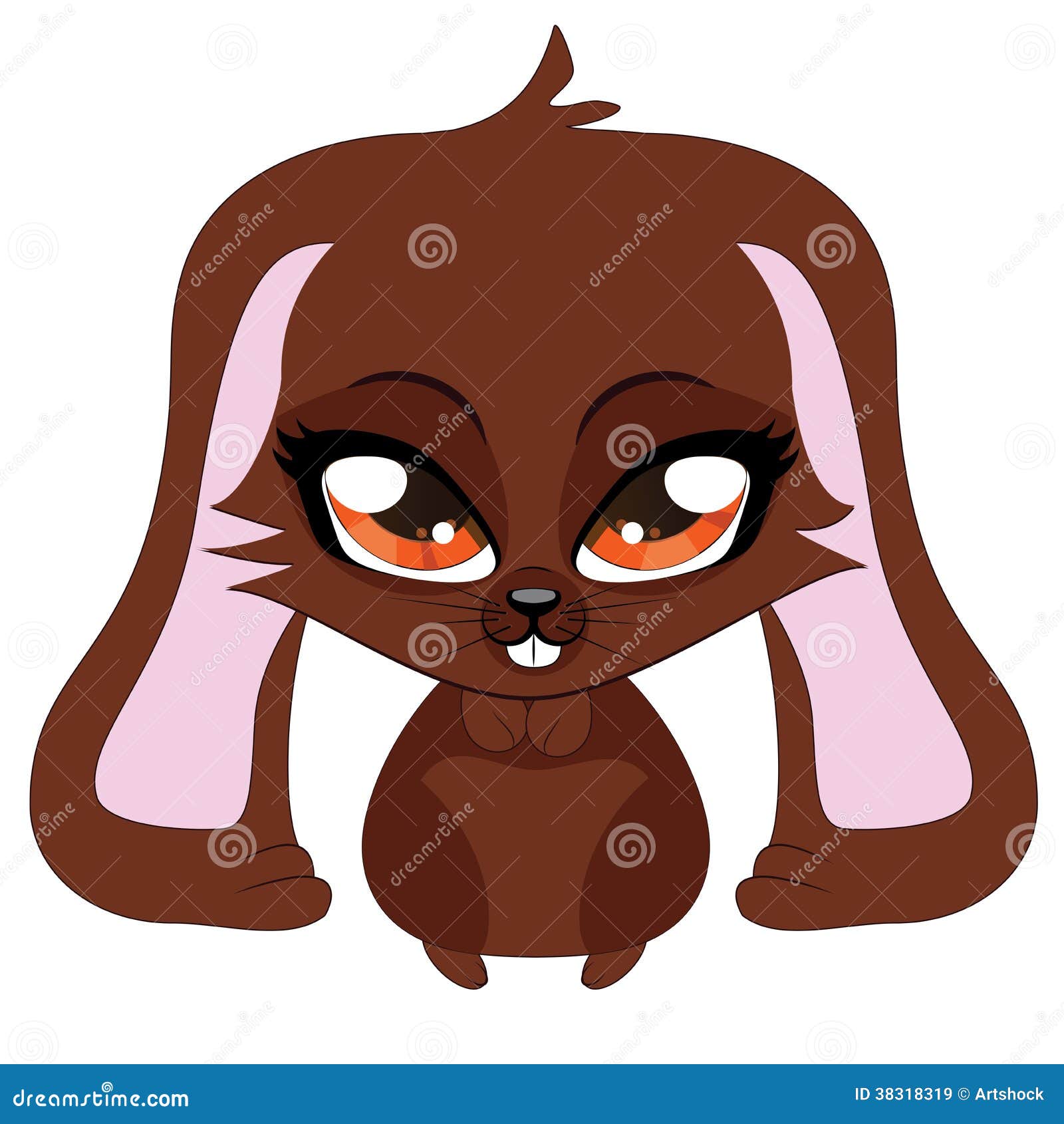 Brown bunny stock vector. Illustration of beast, isolated - 38318319