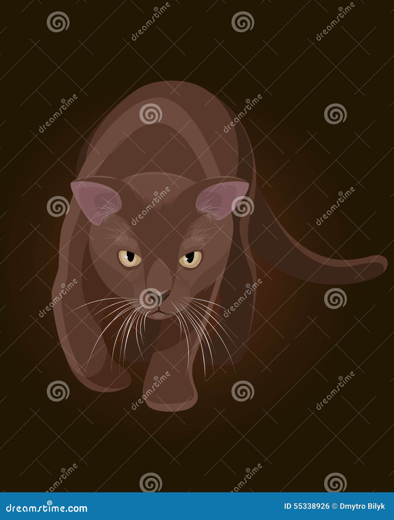 Brown Burmese Cat Vector Illustration | CartoonDealer.com #55338926
