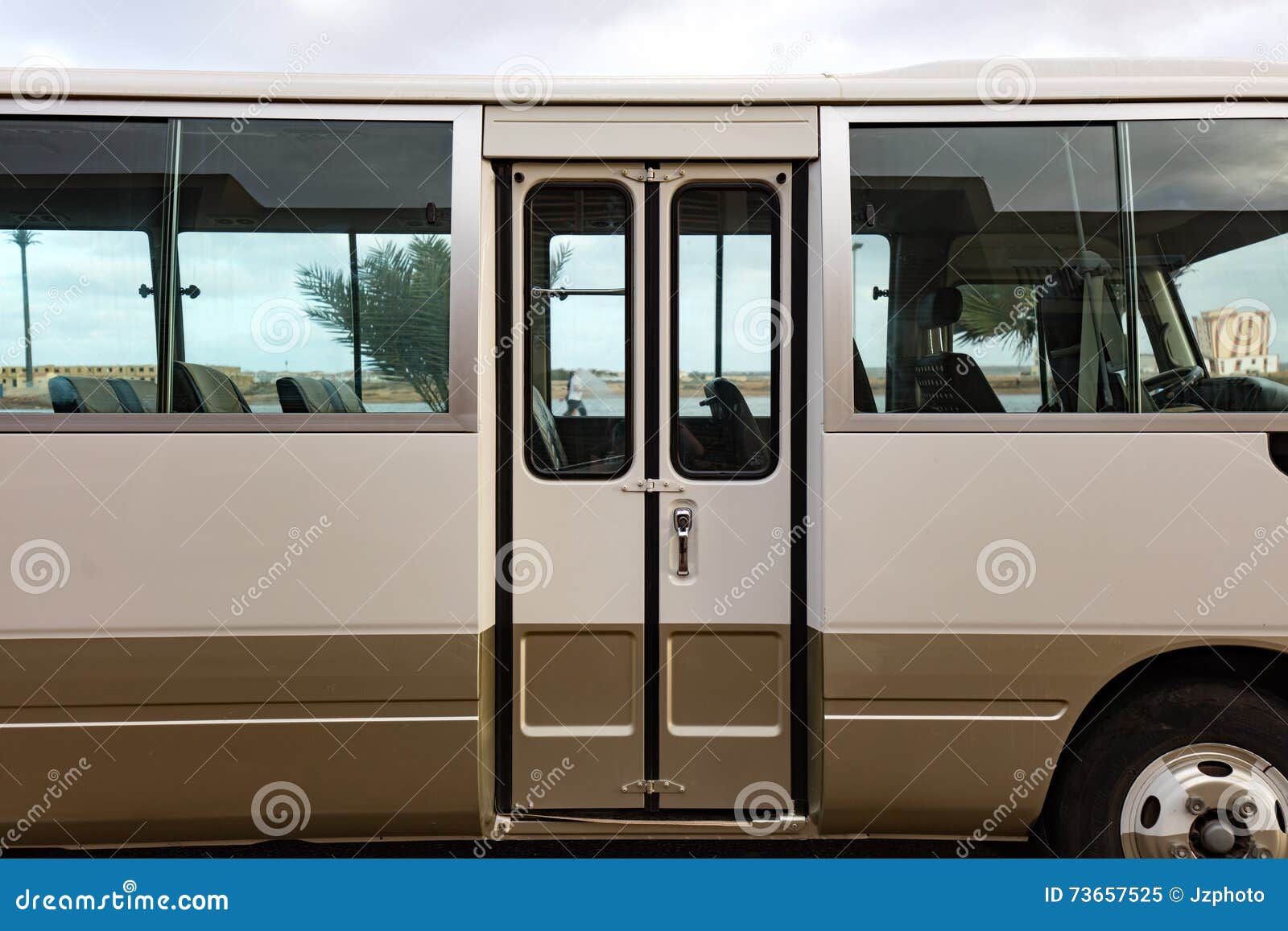 Brown Bus Standing on a Bus Stop Stock Image - Image of brown, closed ...