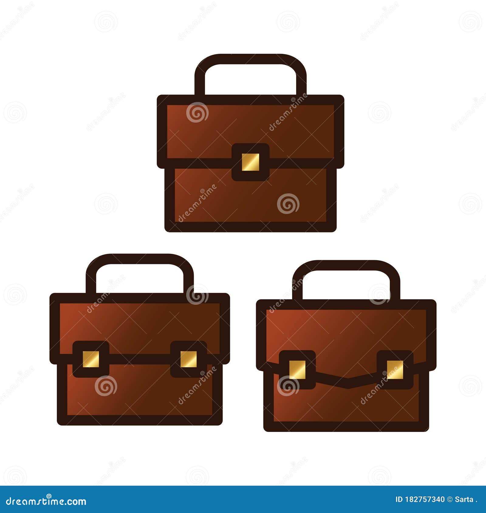 Brown Business Briefcase Logo Icon Vector Bundle Set Stock Vector ...